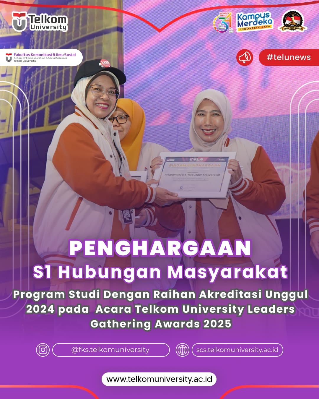 Program Studi S1 Hubungan Masyarakat Telkom University Raih Akreditasi Unggul di Leaders ...